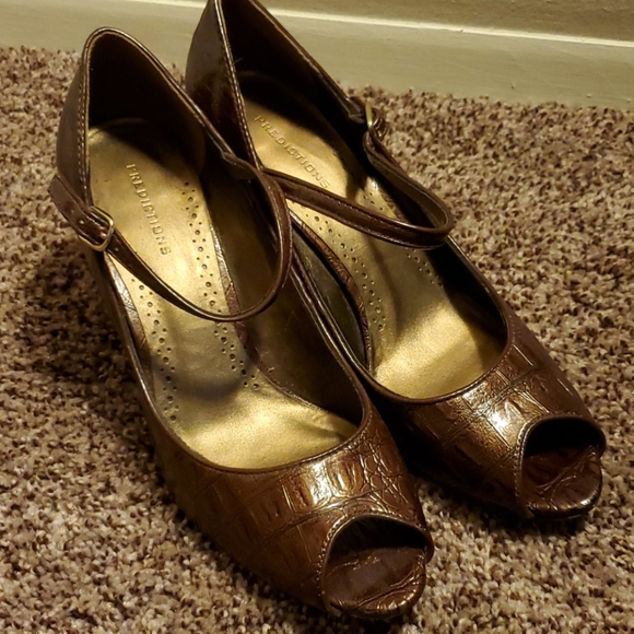Predictions | Shoes | Copper Peep Toe Heel W Ankle Strap | Poshmark